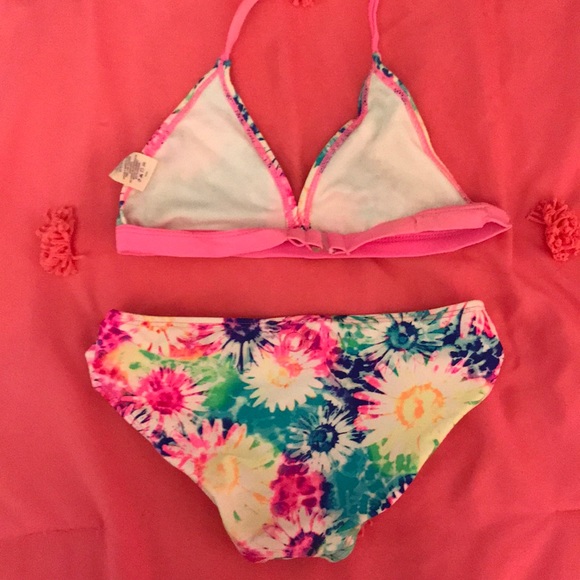 OP | Swim | Op Girls Triangle Tip Bikini With Floral Print | Poshmark